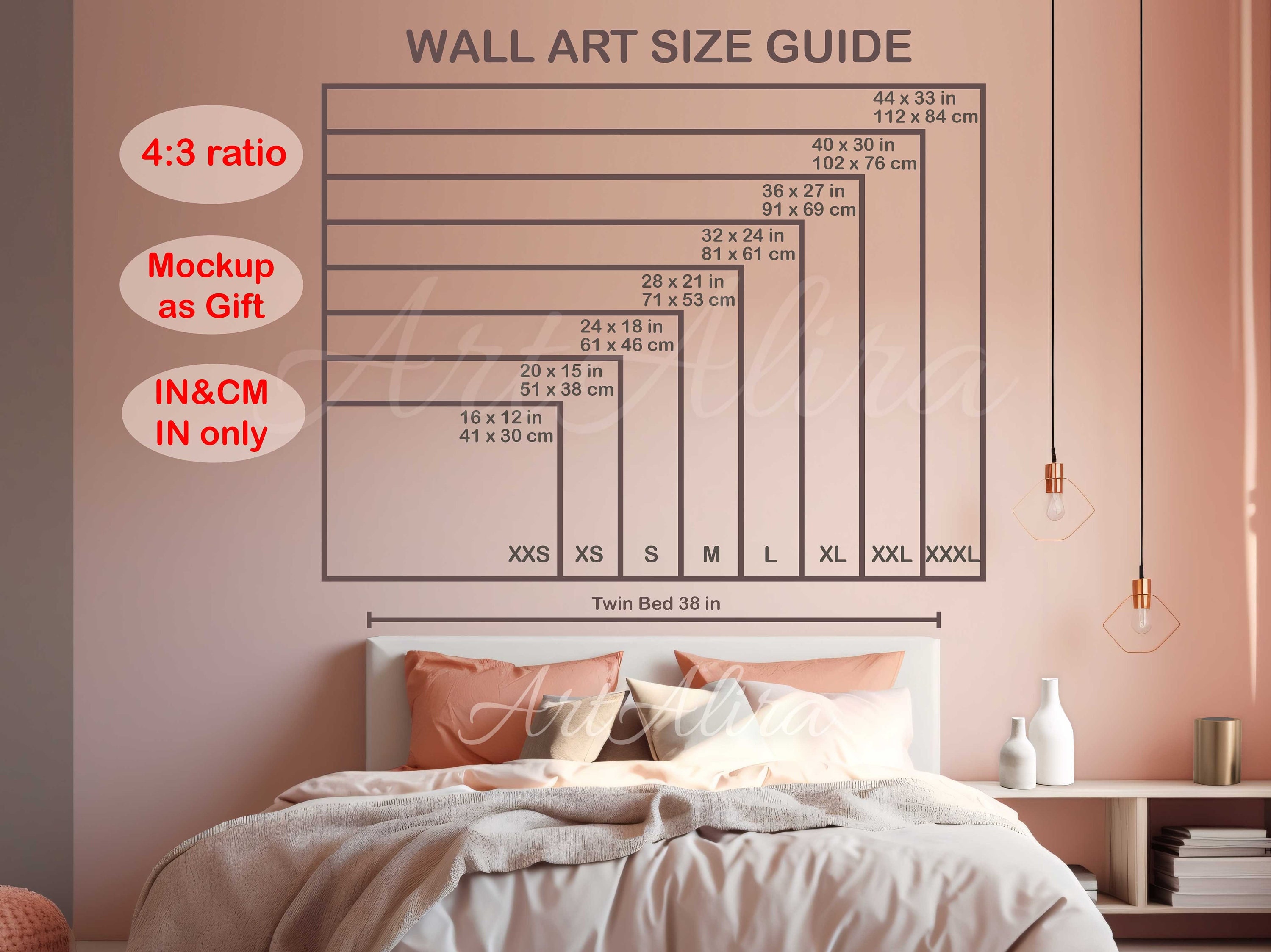 Large Wall Art Size Guide 4x3 Aspect Ratio Landscape Frame - Etsy Australia