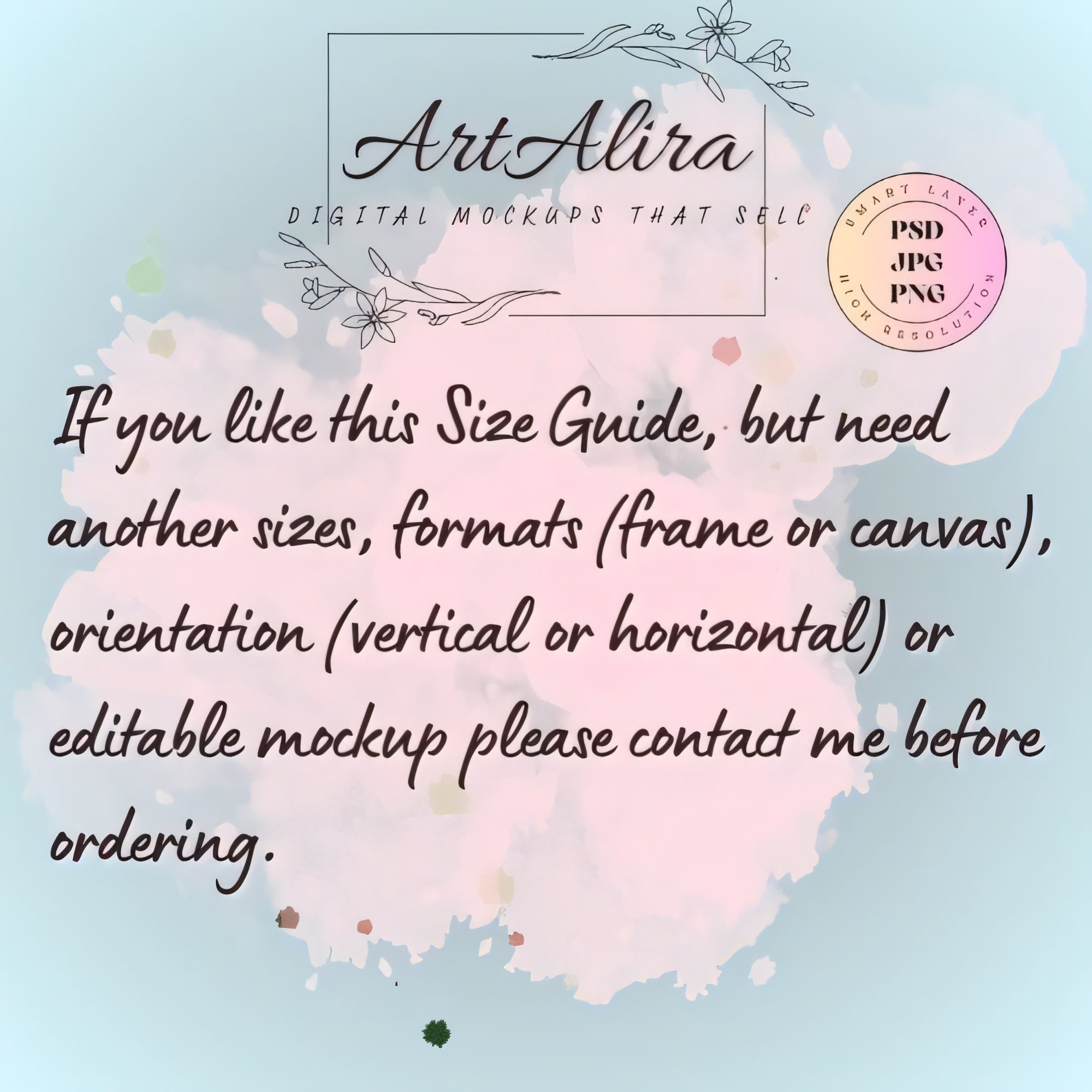 Wall Art Size Guide Mockup 4x5 Aspect Ratio Canvas Size Chart - Etsy UK