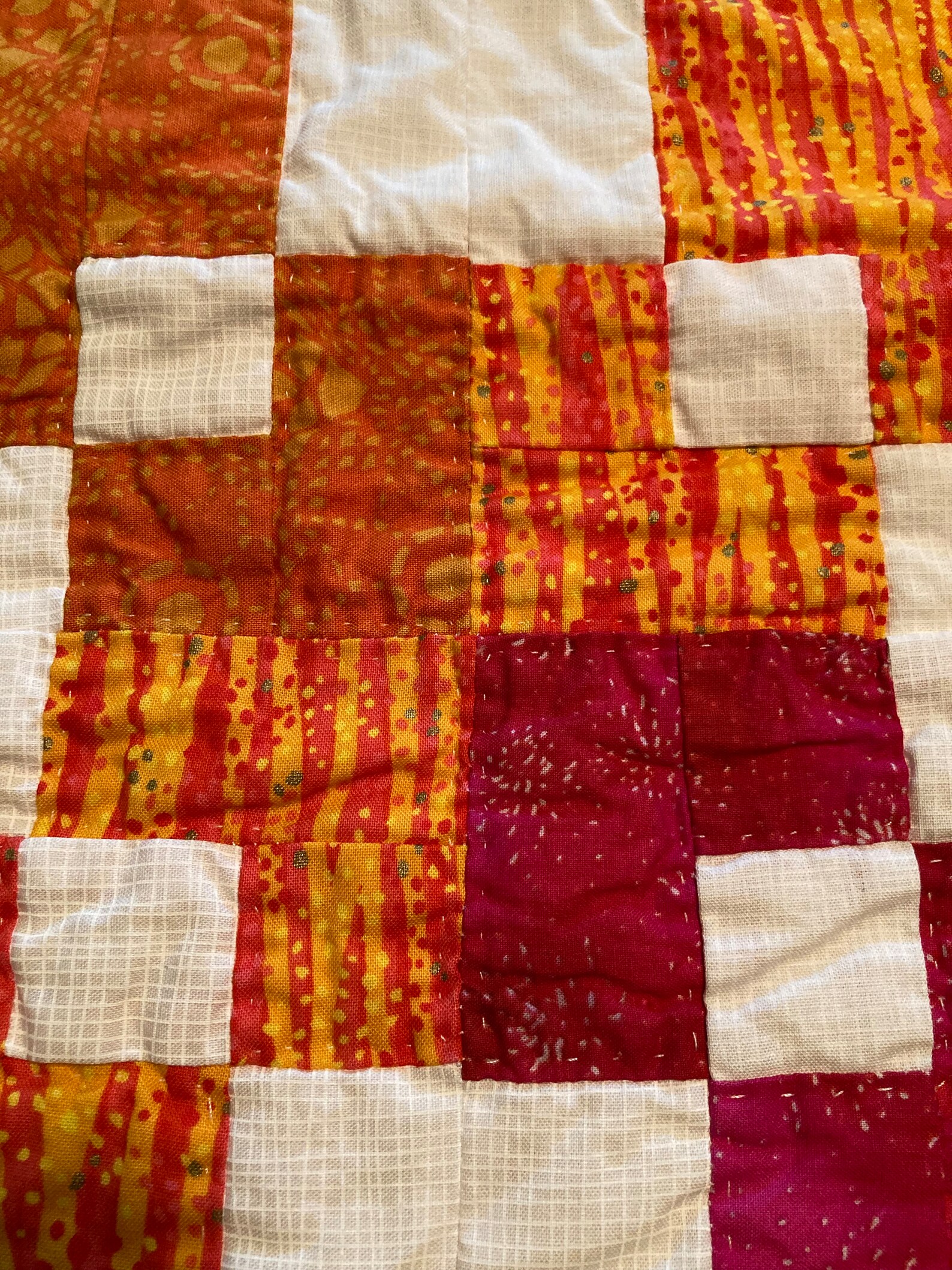 Vibrant Orange and Pink Quilt - Etsy