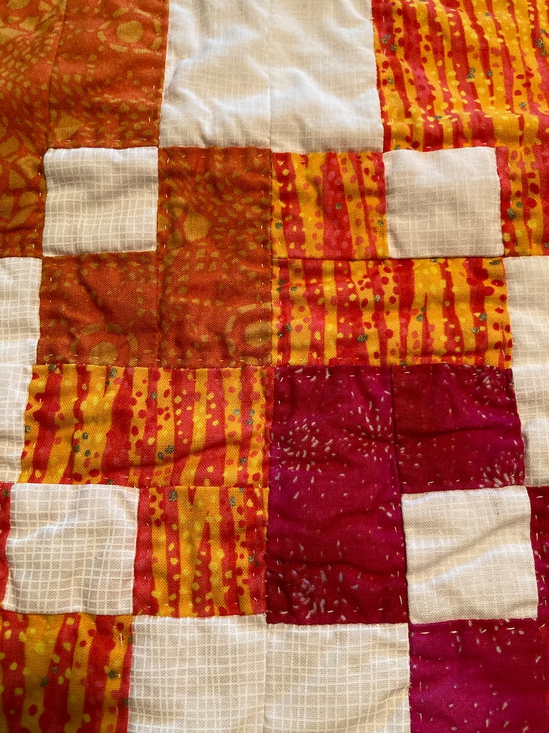Vibrant Orange and Pink Quilt - Etsy