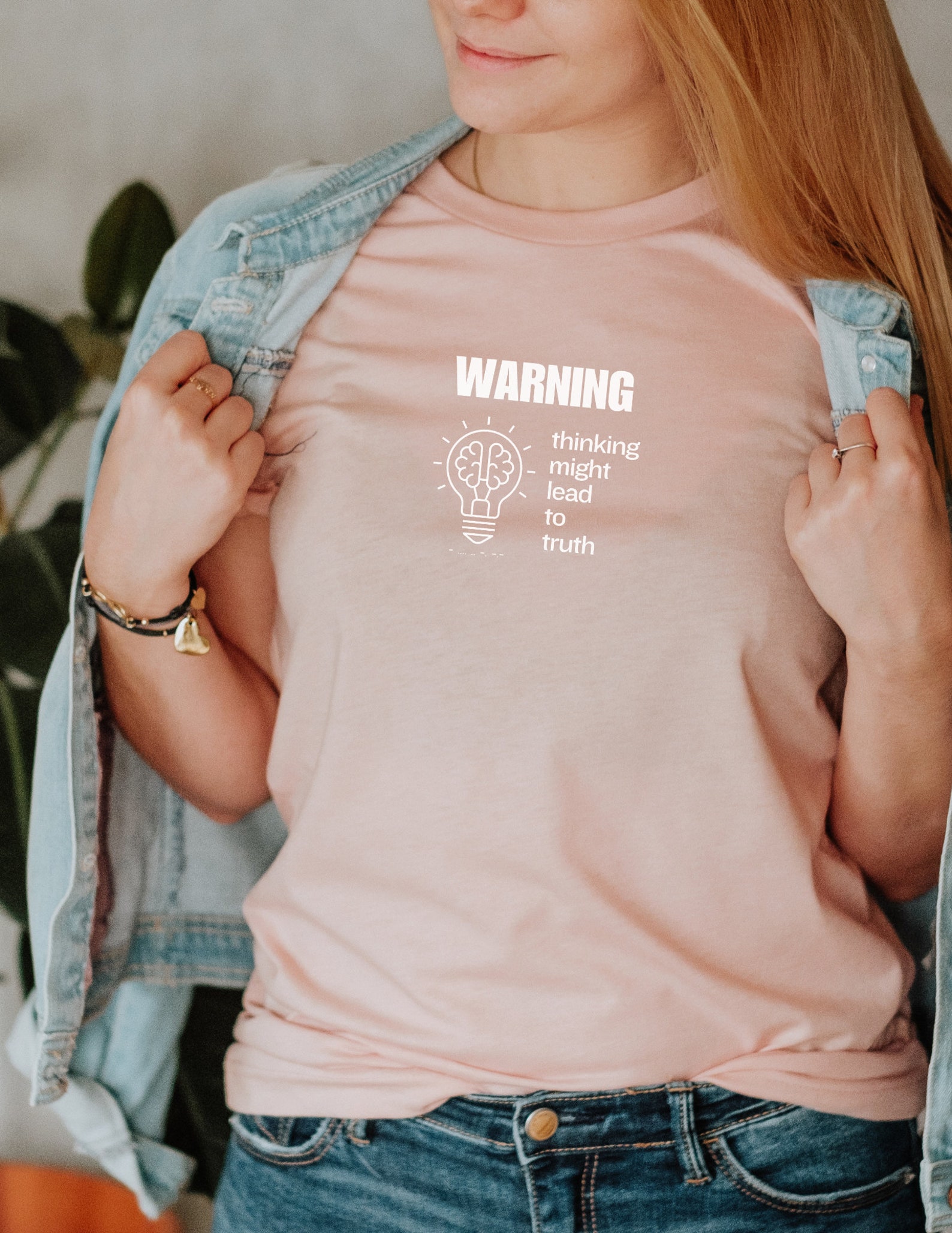 Unisex Think Warning T-shirt - "thinking Might Lead to Truth" Deep ...