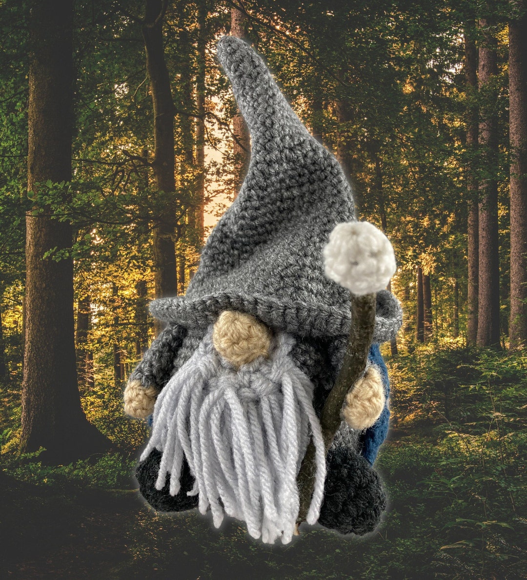 Wizard Gnome Figurine Crocheted Amigurumi - Etsy