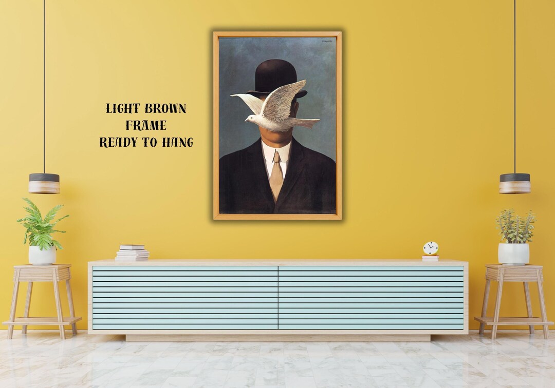 René Magritte 'man in Bowler Hat' Canvas Print, Surrealist Wall Art - Etsy