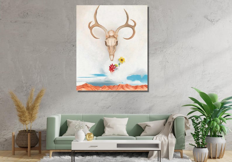 Georgia O'keeffe Inspired Canvas Art, Vintage Landscape Poster - Etsy