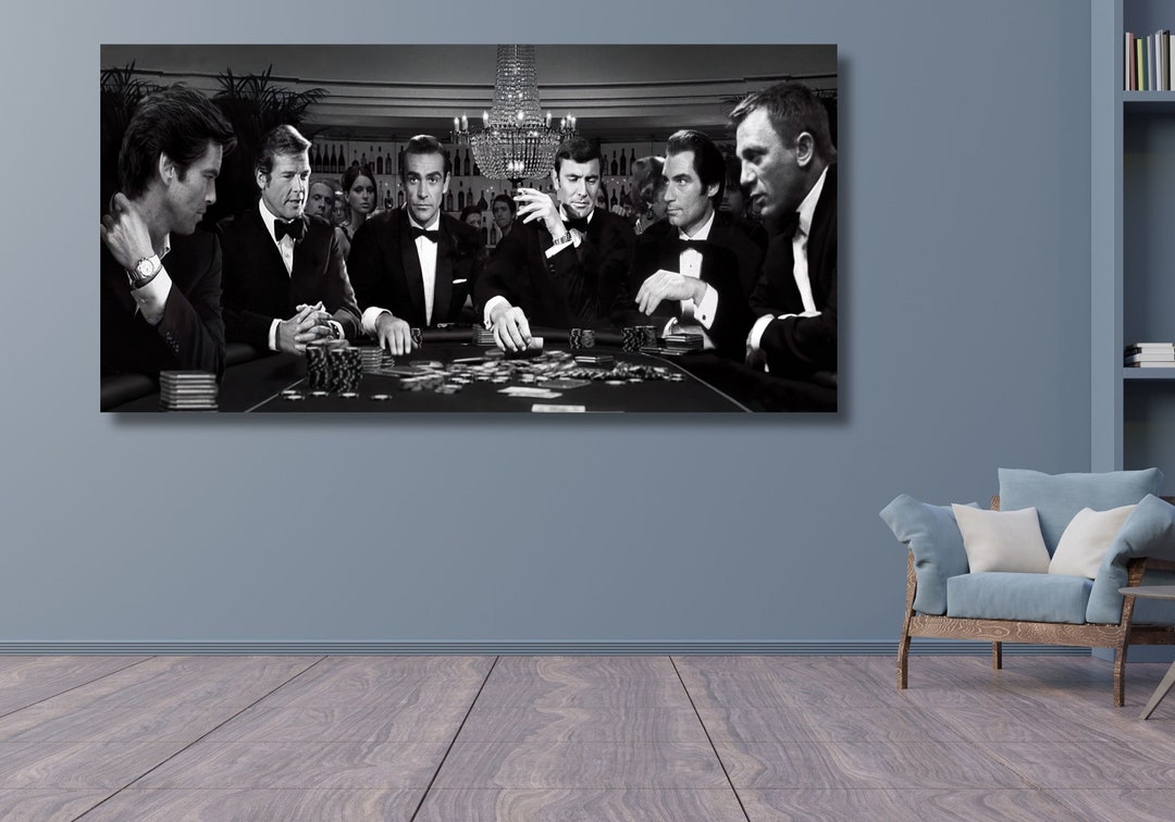 James Bond Poker Game Ready to Hang Canvas,james Bond Poker Game Poster ...