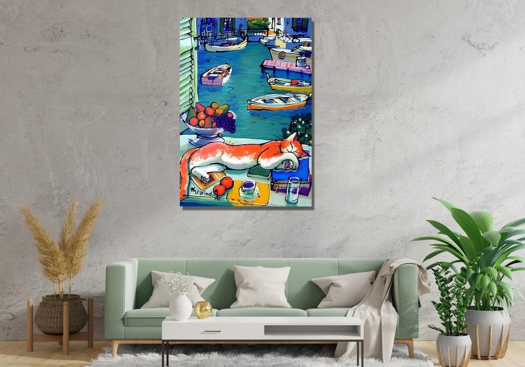 Tela com gato de Henri Matisse, pronta para pendurar. Arte de parede de ...