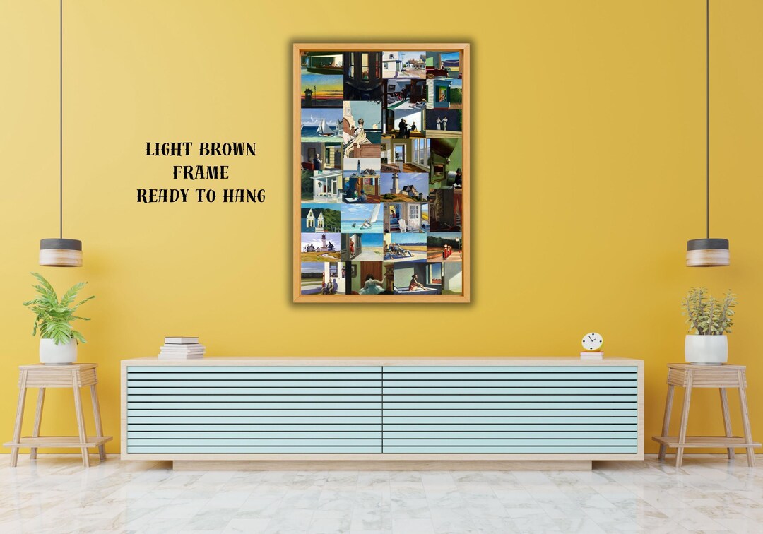 Edward Hopper Collage Canvas Print, Modern American Wall Art - Etsy
