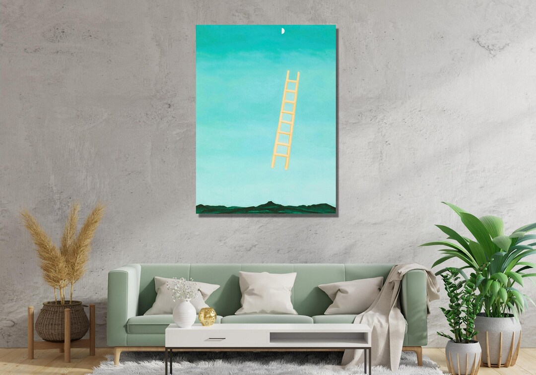 Georgia O'keeffe Ready to Hang Canvas,ladder to the Moon,vintage Wall ...