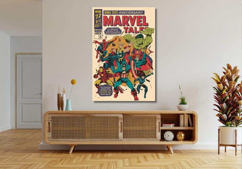 Vintage Marvel Tales Poster - Avengers Comic Book Wall Art, Retro ...