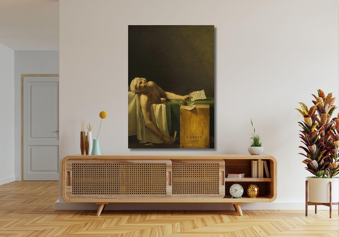 Impressão em tela "A Morte de Marat", de Jacques-Louis David, decoração ...
