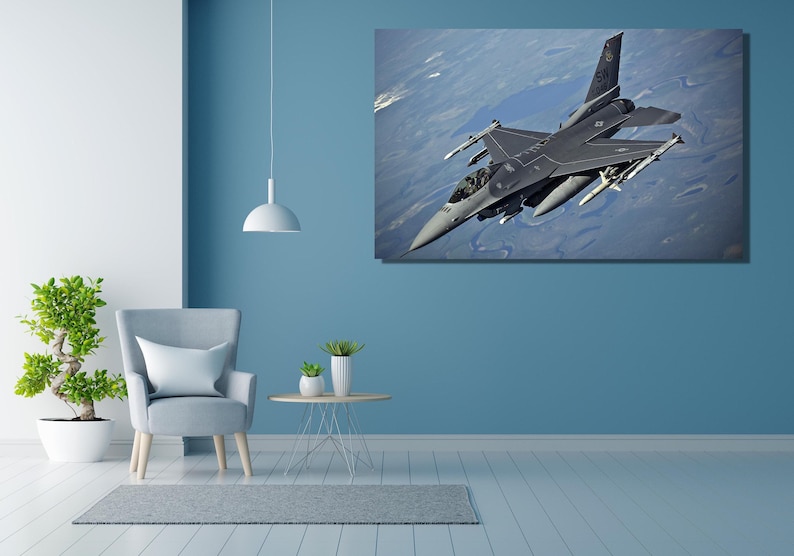 F-16 Falcon Fighter Jet Canvas Print, Military Wall Art - Etsy