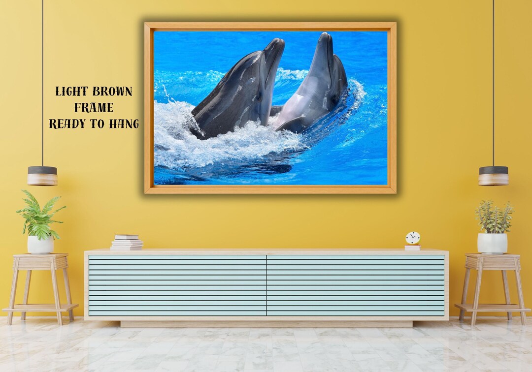 Dolphin Canvas Print, Ocean Life Wall Art, Luxury Home Decor - Etsy