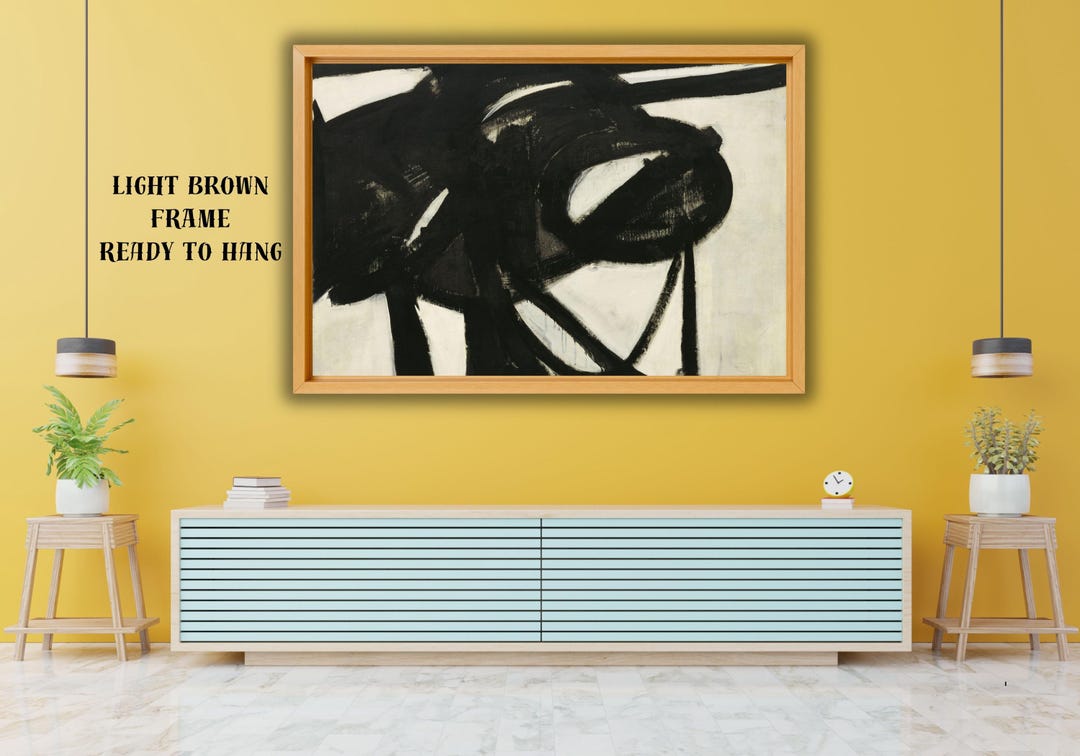 Franz Kline Chief 1950 Black White Canvas Wall Art Poster Modern Decor ...