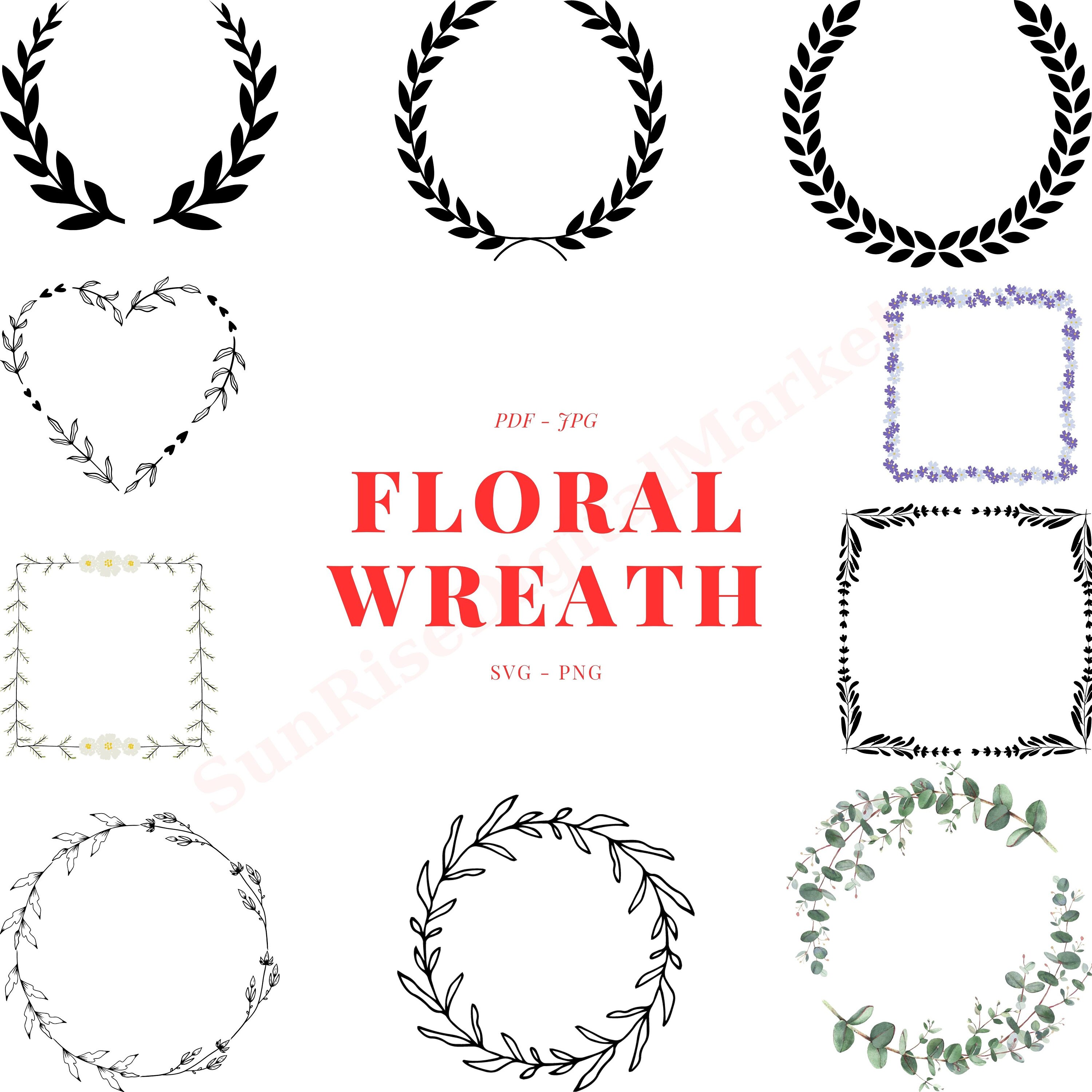 Couronne Svg Bundle cercle Svg Bundle couronne florale Svg - Etsy France