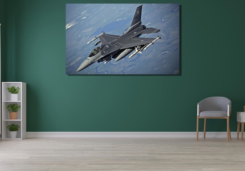 F-16 Falcon Fighter Jet Canvas Print, Military Wall Art - Etsy