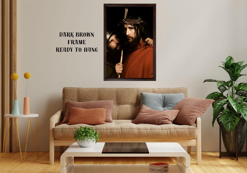 Carl Bloch : Christ With Mocking Soldier (1880) Canvas Gallery Wrapped ...