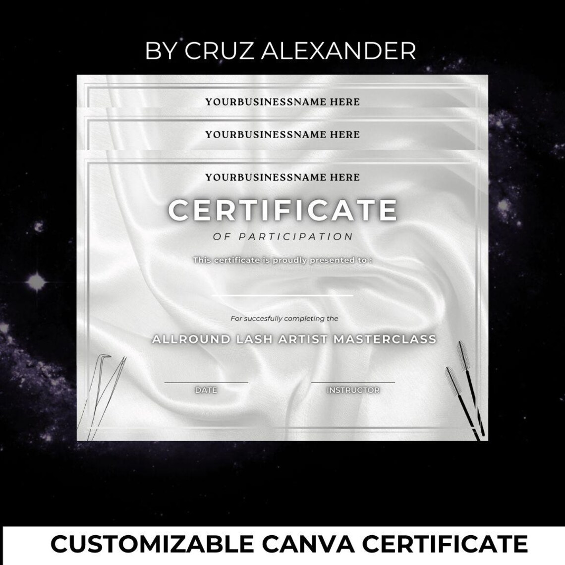 Editable Beauty Certificate Template: Elegant White Design (canva) - Etsy