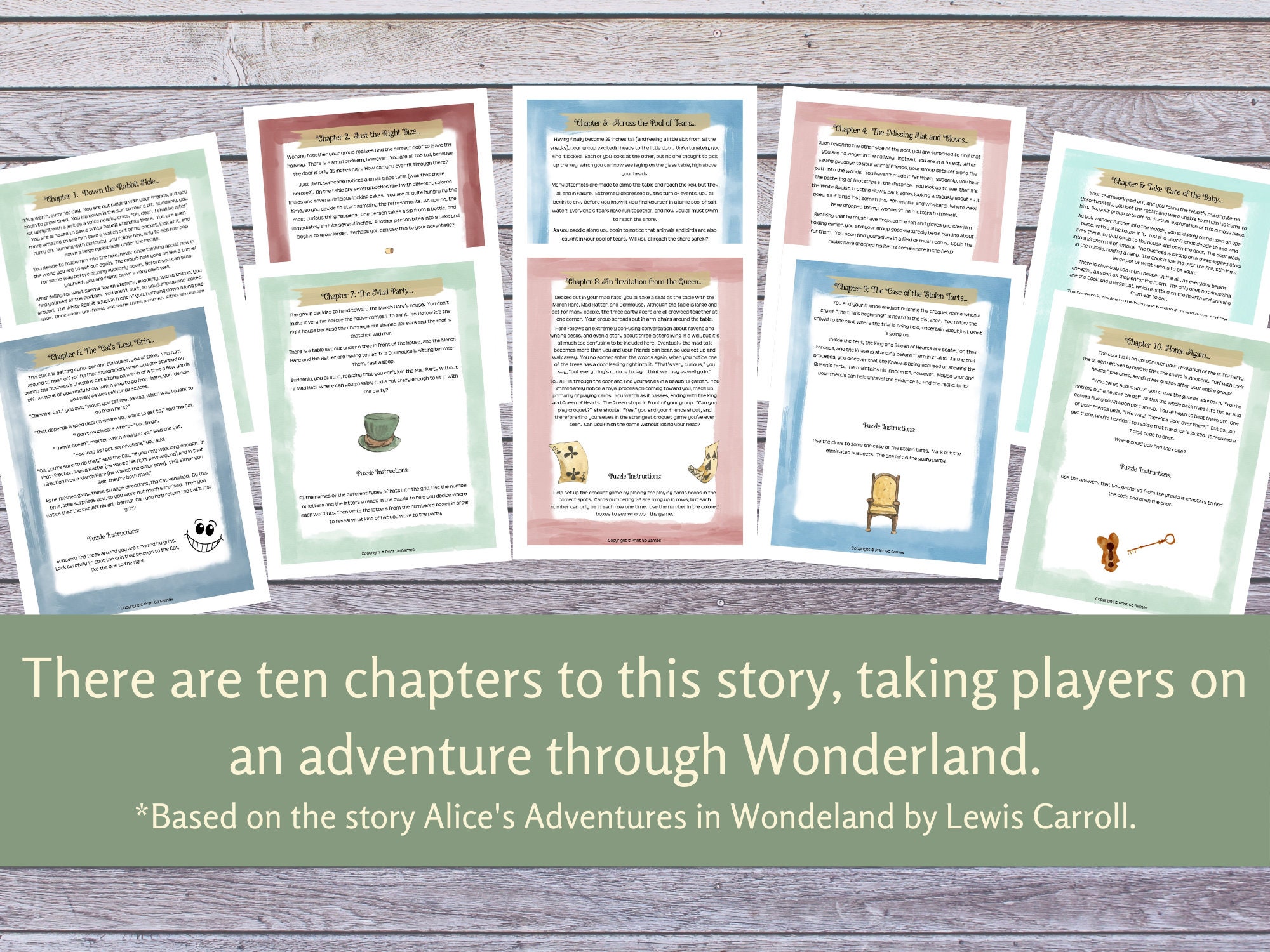 Alice in Wonderland Escape Room: Printable Puzzle Game (PDF) - Etsy
