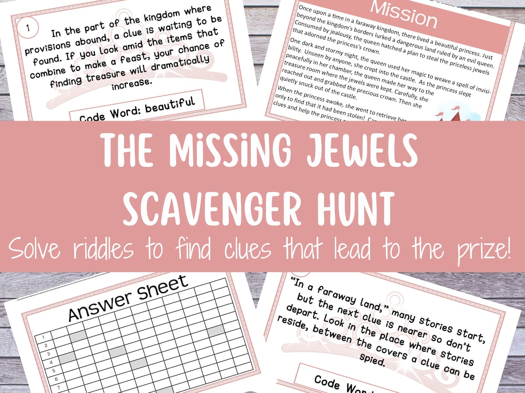 Scavenger Hunt for Kids Treasure Hunt Printable Party Game Family Game ...