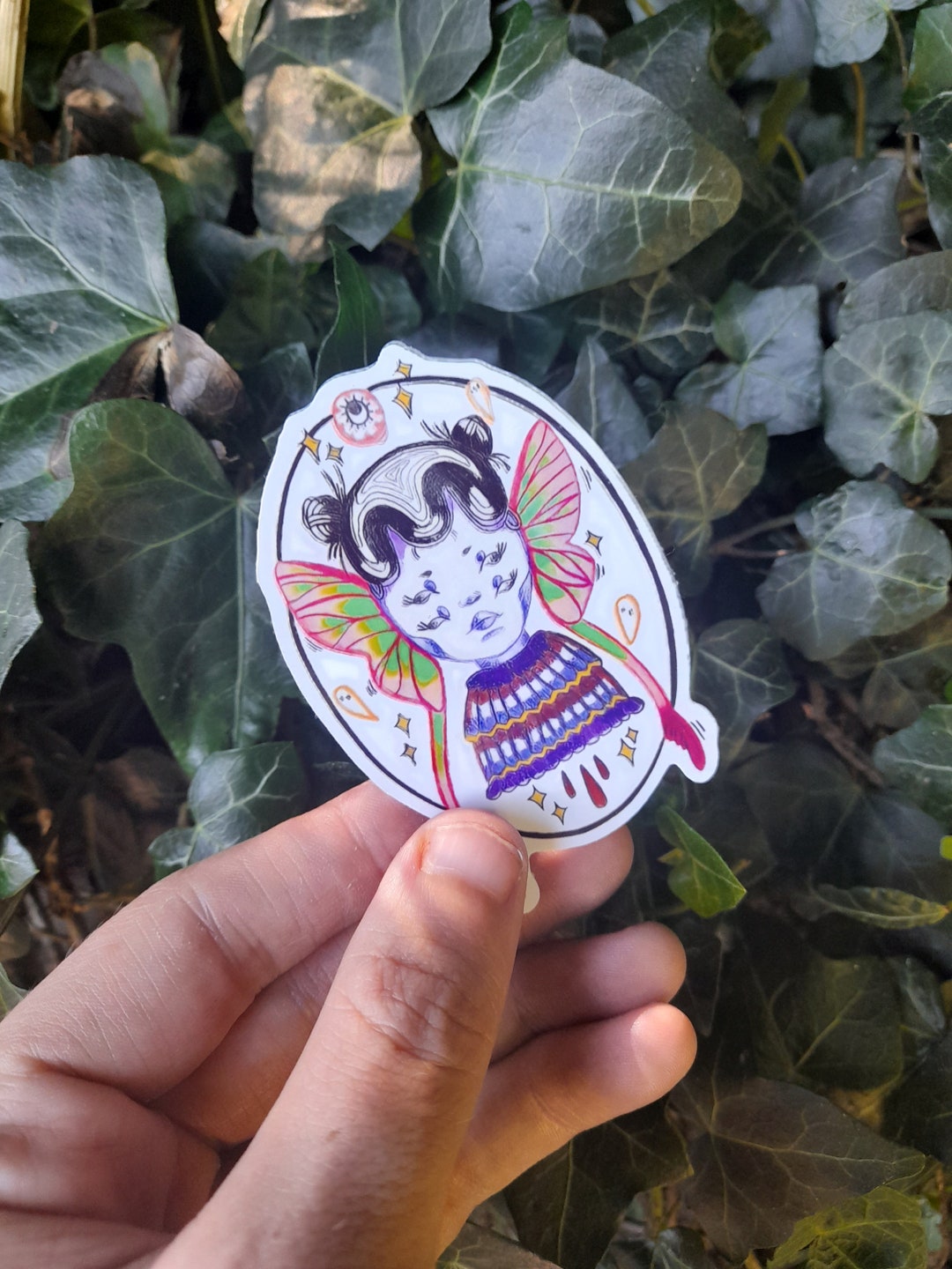 Cottage-core Mythical Luna Moth Sticker, Fairy-core Sticker, Haunted ...