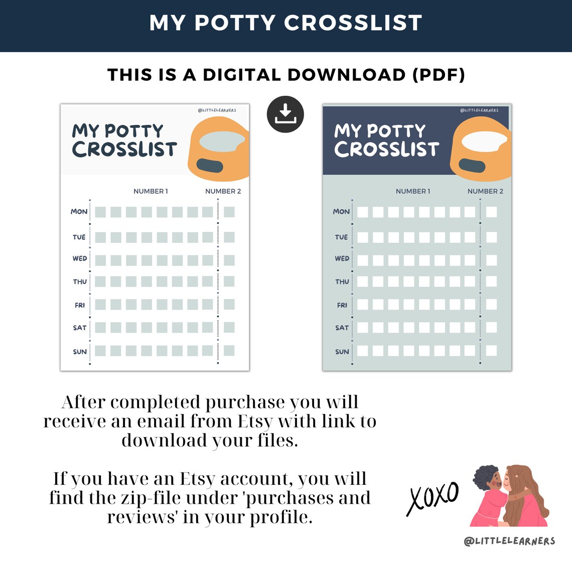 Potty Training List, Reward Chart, Sticker Chart, Printable Potty Chart ...