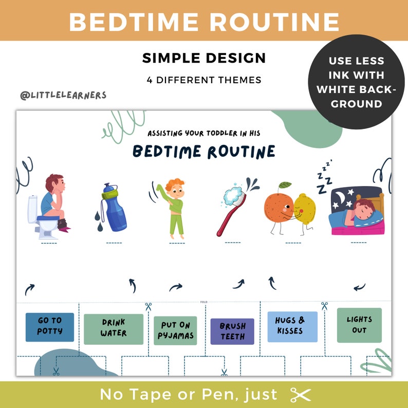 Bedtime Routine for Your Toddler, Flip-chart With Illustrations ...