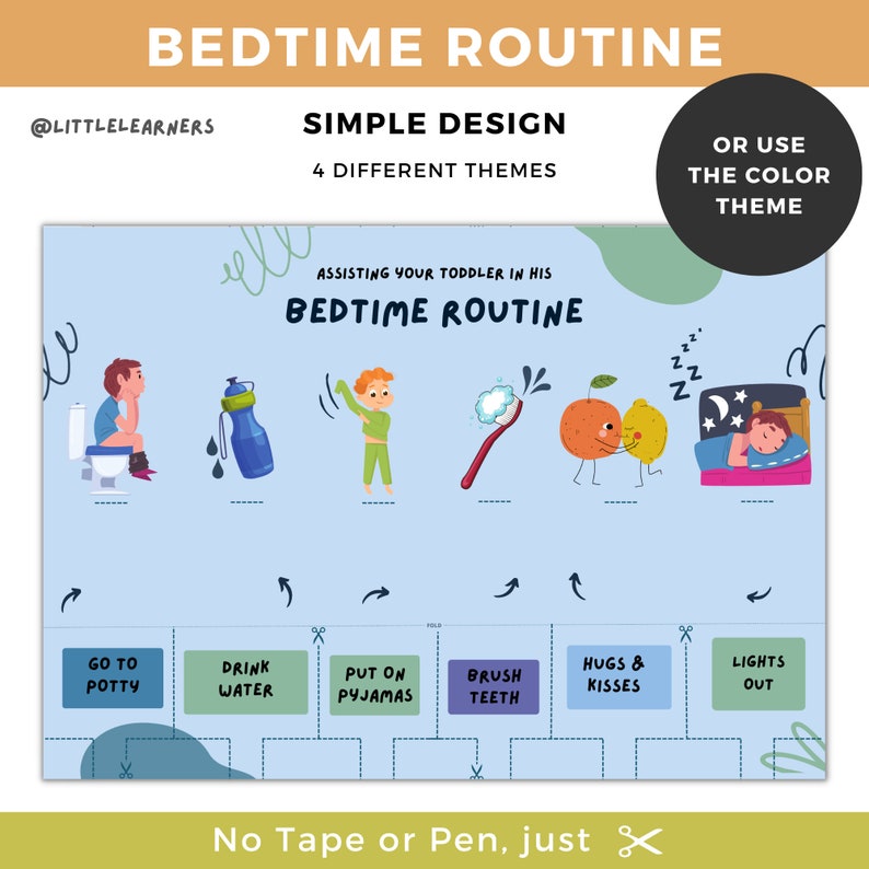 Bedtime Routine for Your Toddler, Flip-chart With Illustrations ...
