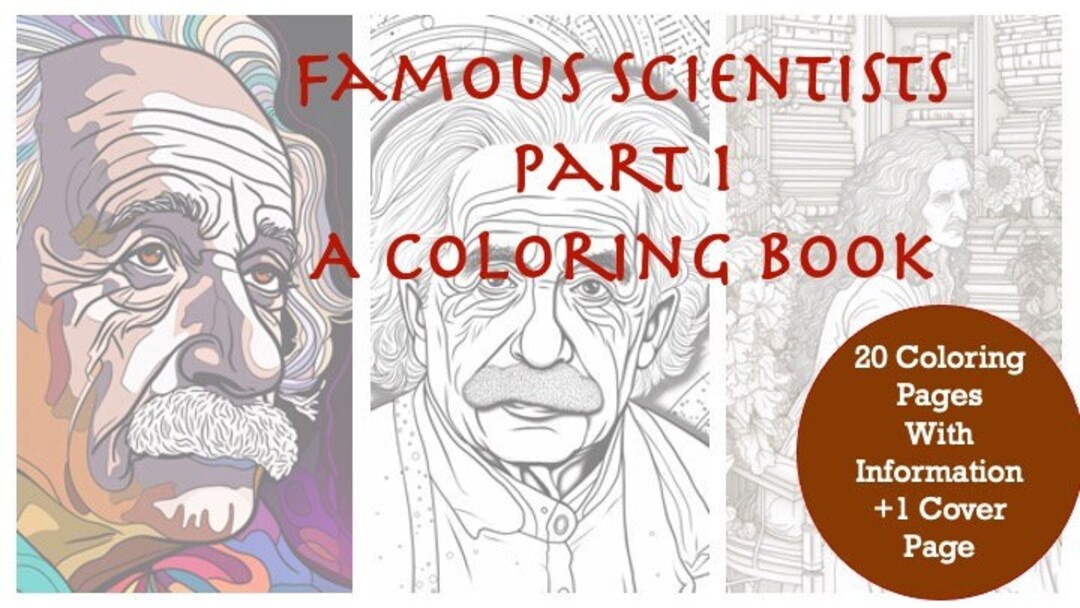 Coloring Book Adults Coloring Book Famous Scientists Coloring - Etsy