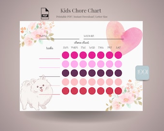 Kids Chore Chart Digital Download Instant Download Printable - Etsy