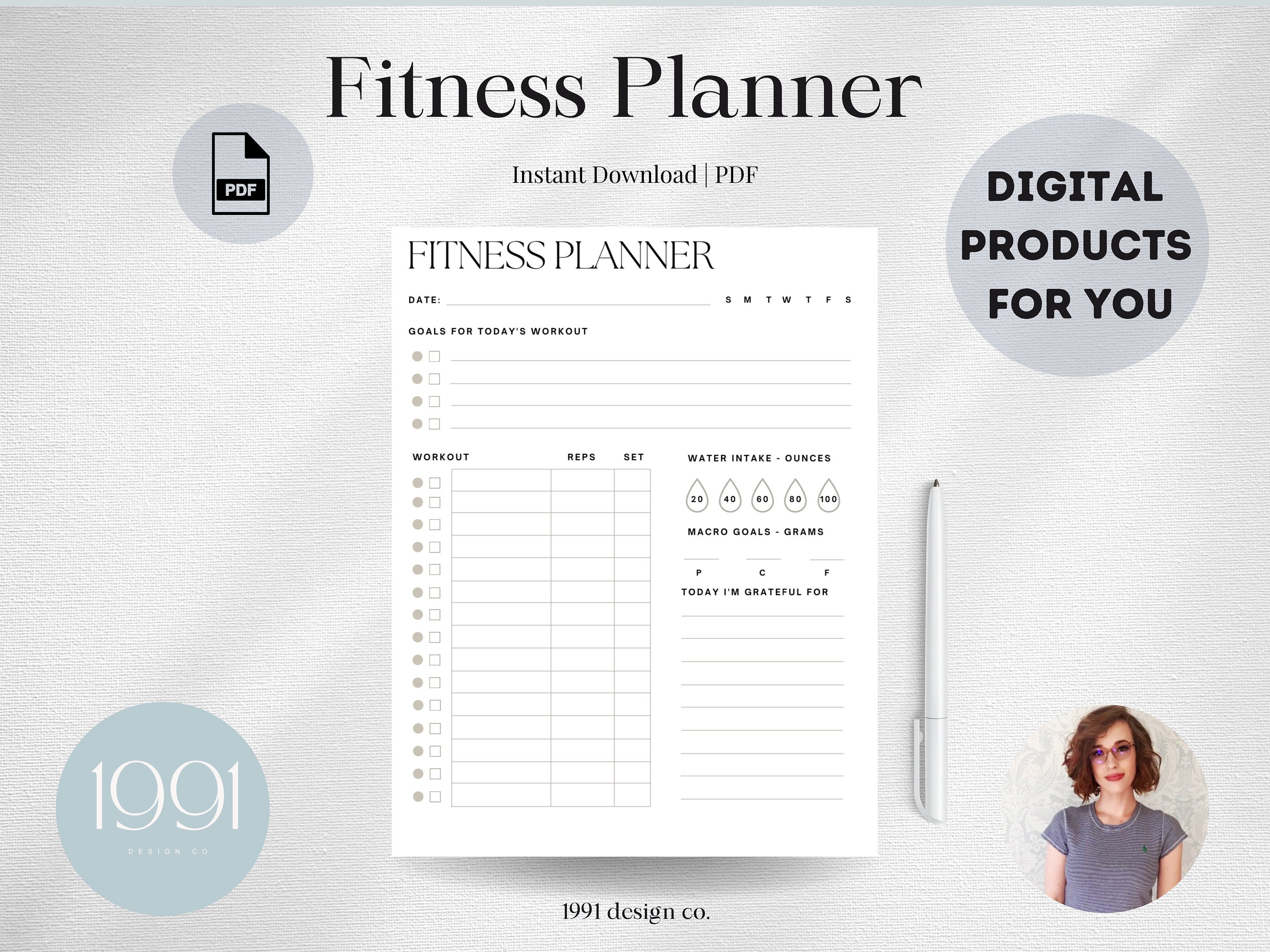 Fitness Planner Simple Fitness Planner Printable PDF Digital Download ...