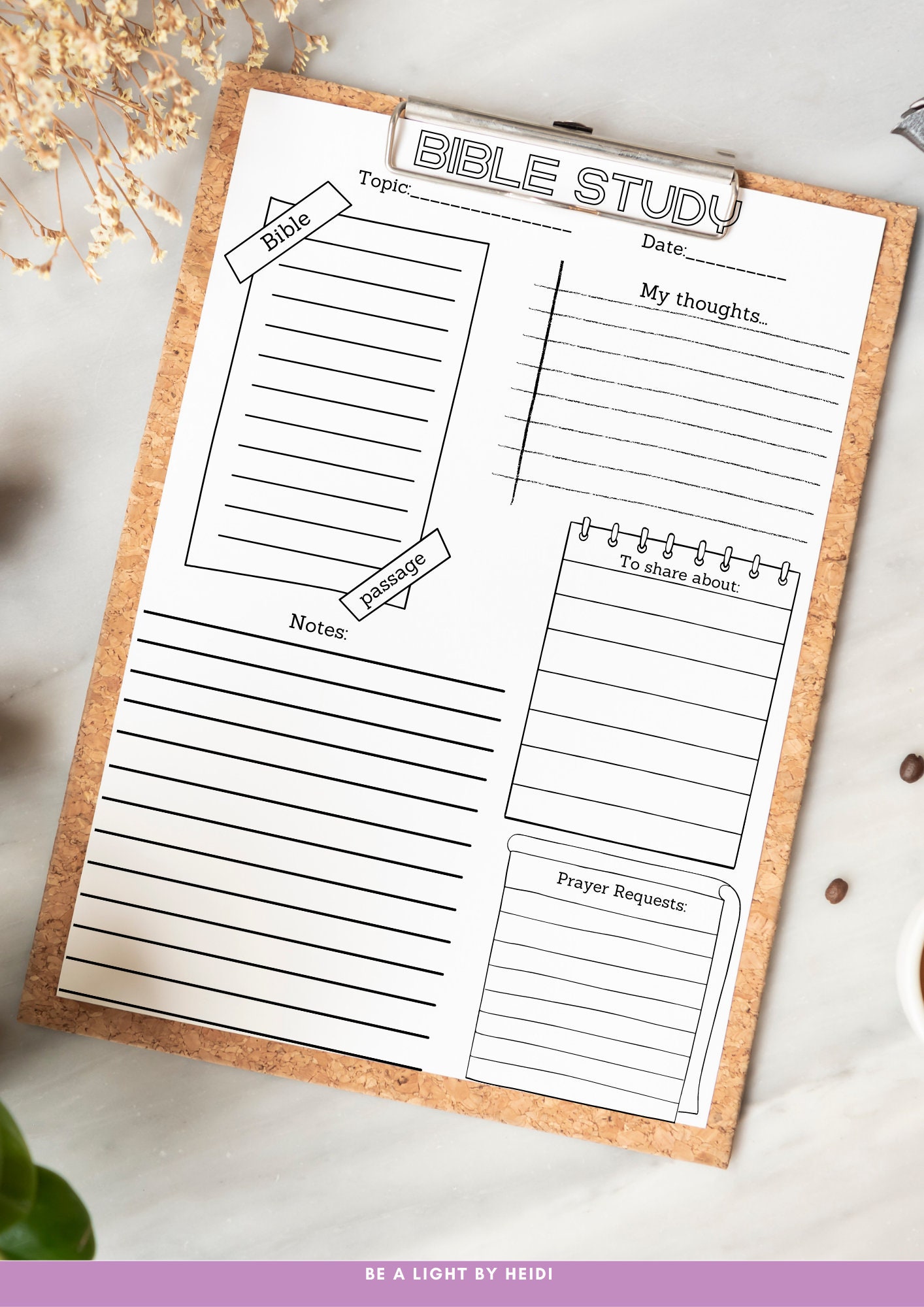 Bible Study Printout Template PNG & SVG Digital File Instant Download ...