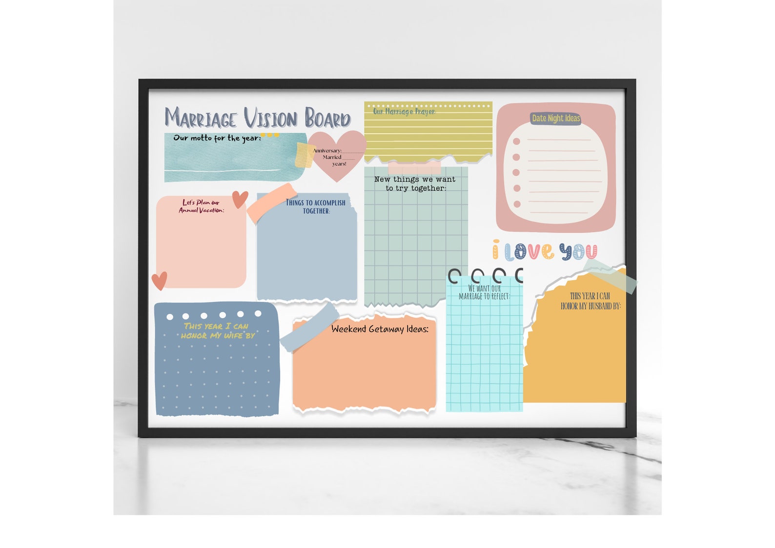 Marriage Vision Board PNG & SVG Digital File Instant Download Printable ...