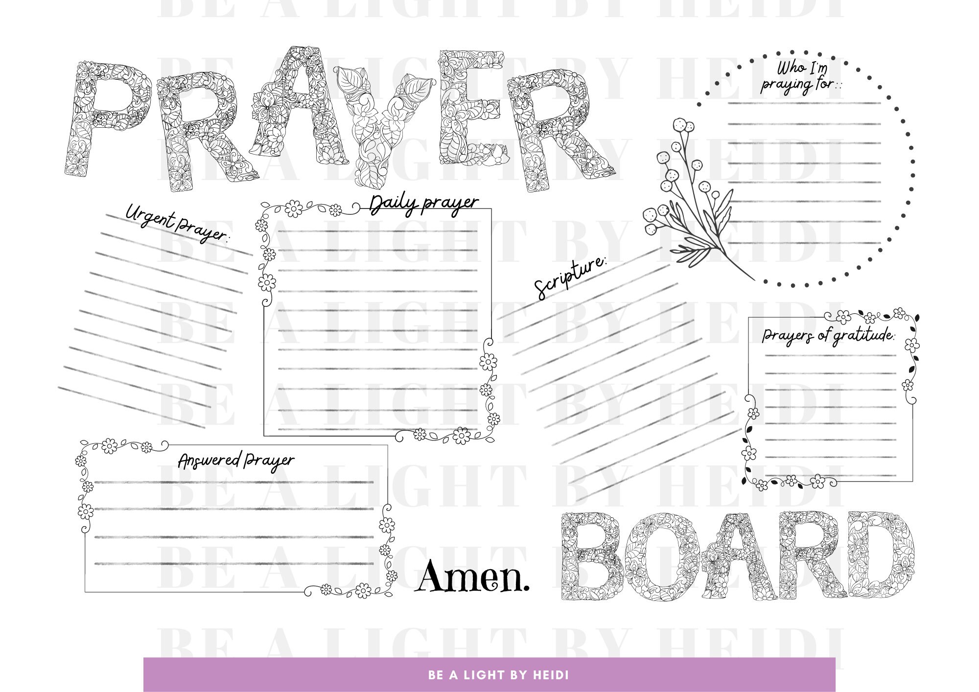 Doodle Prayer Board -- PNG & SVG Digital File Instant Download - Etsy