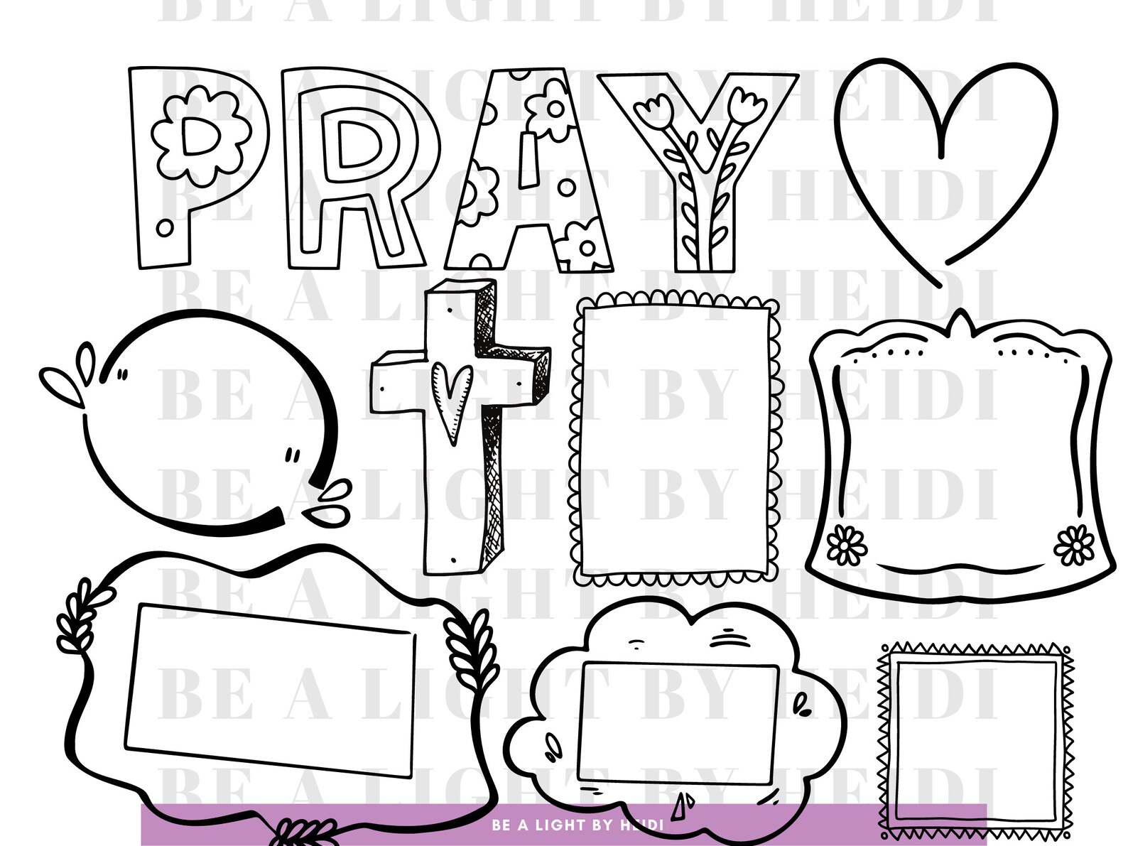 Fun Doodle Prayer Board - SVG & PNG Instant Digital Download Template ...