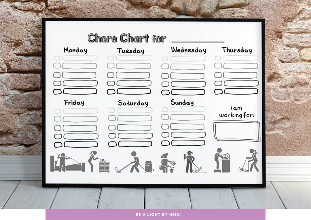 Chore Chart --- PNG & SVG Digital File Instant Download Printable - Etsy