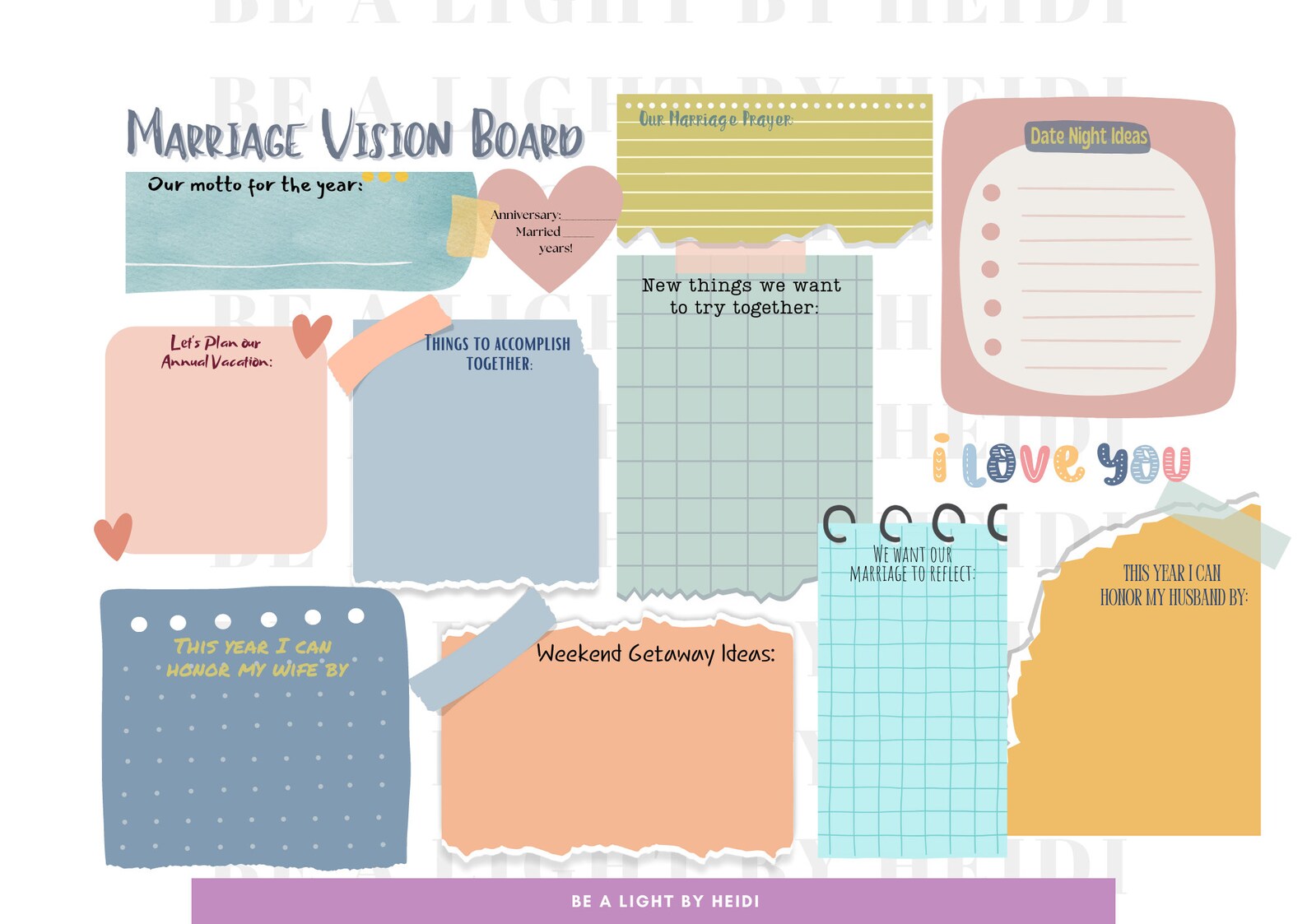 Marriage Vision Board PNG & SVG Digital File Instant Download Printable ...