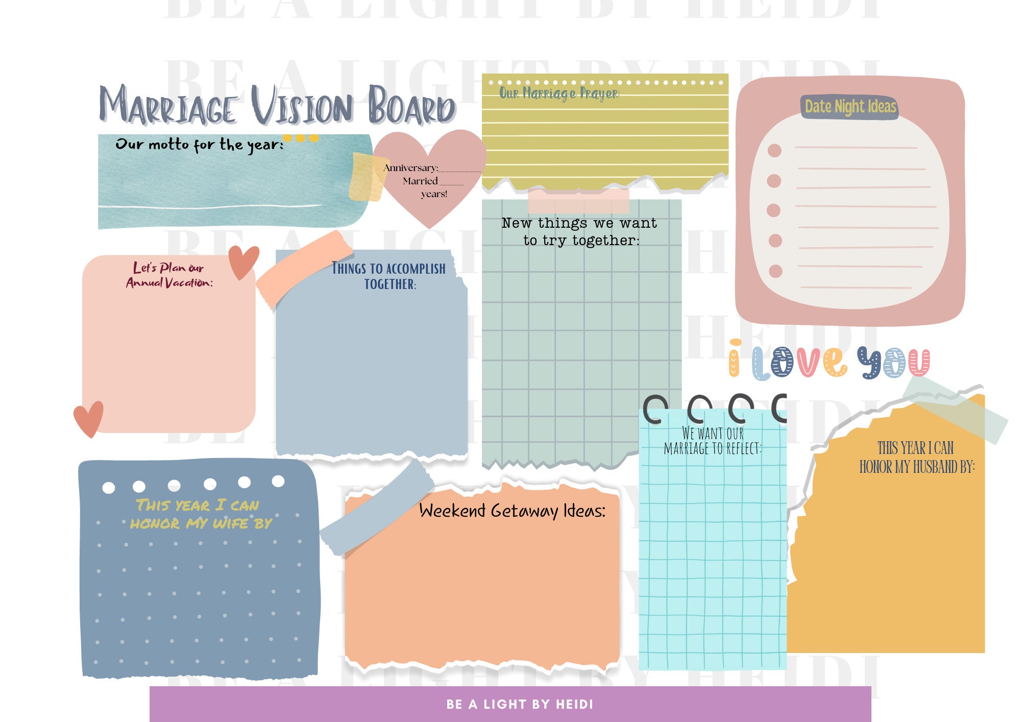 Marriage Vision Board PNG & SVG Digital File Instant Download Printable ...