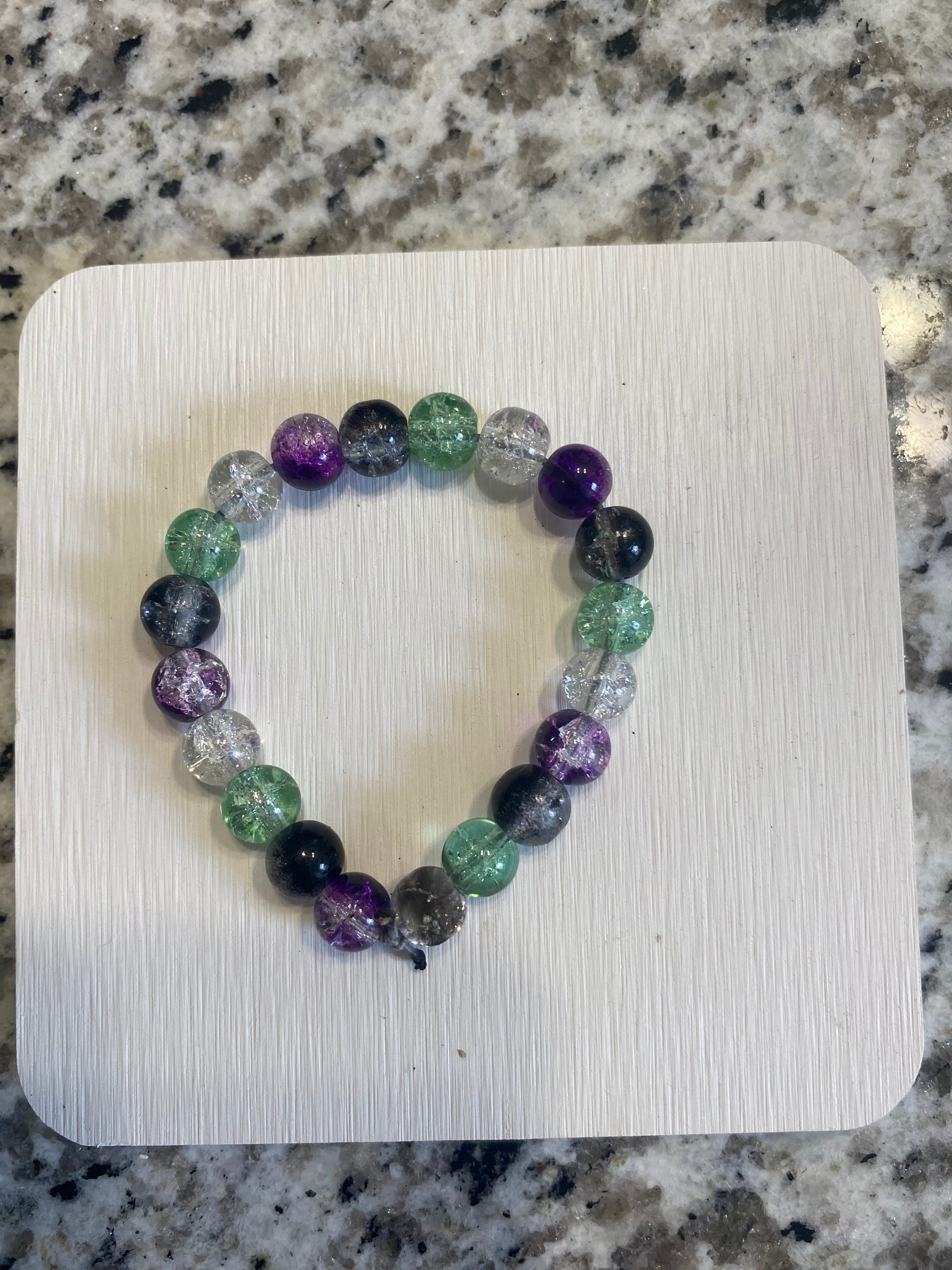 Disney Toy Story Buzz Lightyear Crackle Glass Beaded Stretchy Bracelet ...