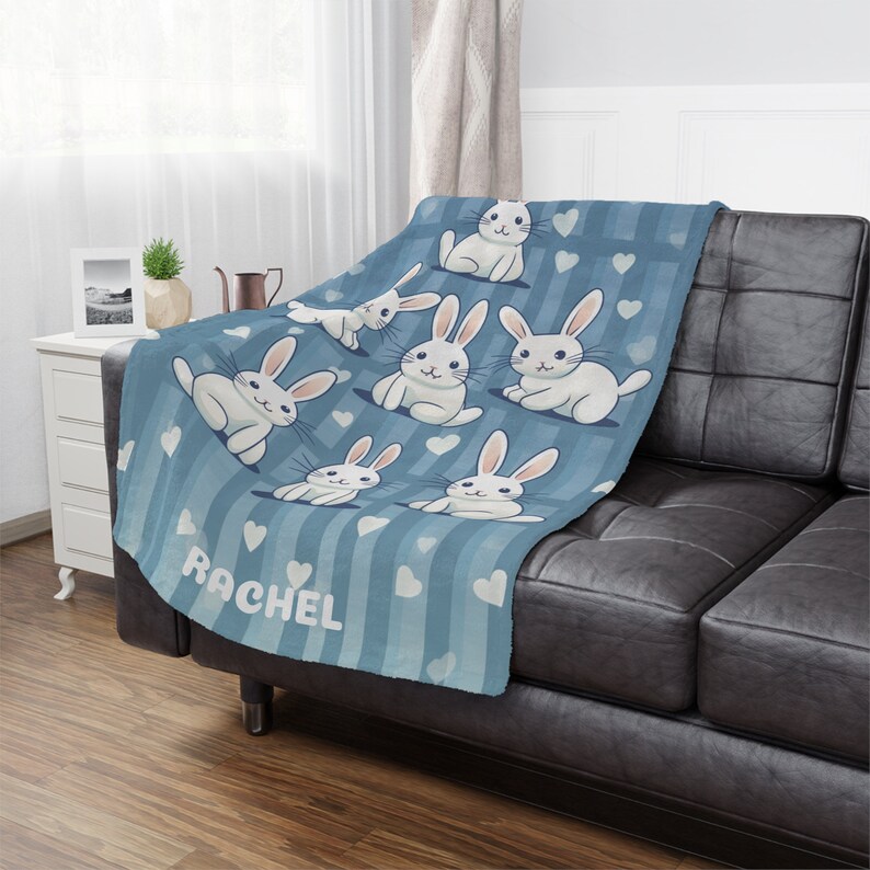 Cute Fuzzy Bunnies Blanket - Etsy