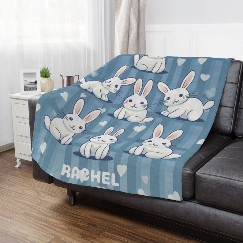 Cute Fuzzy Bunnies Blanket - Etsy
