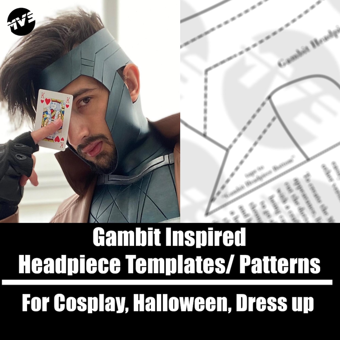 Gambit Inspired Headpiece Templates | Patterns for Cosplay, Halloween ...