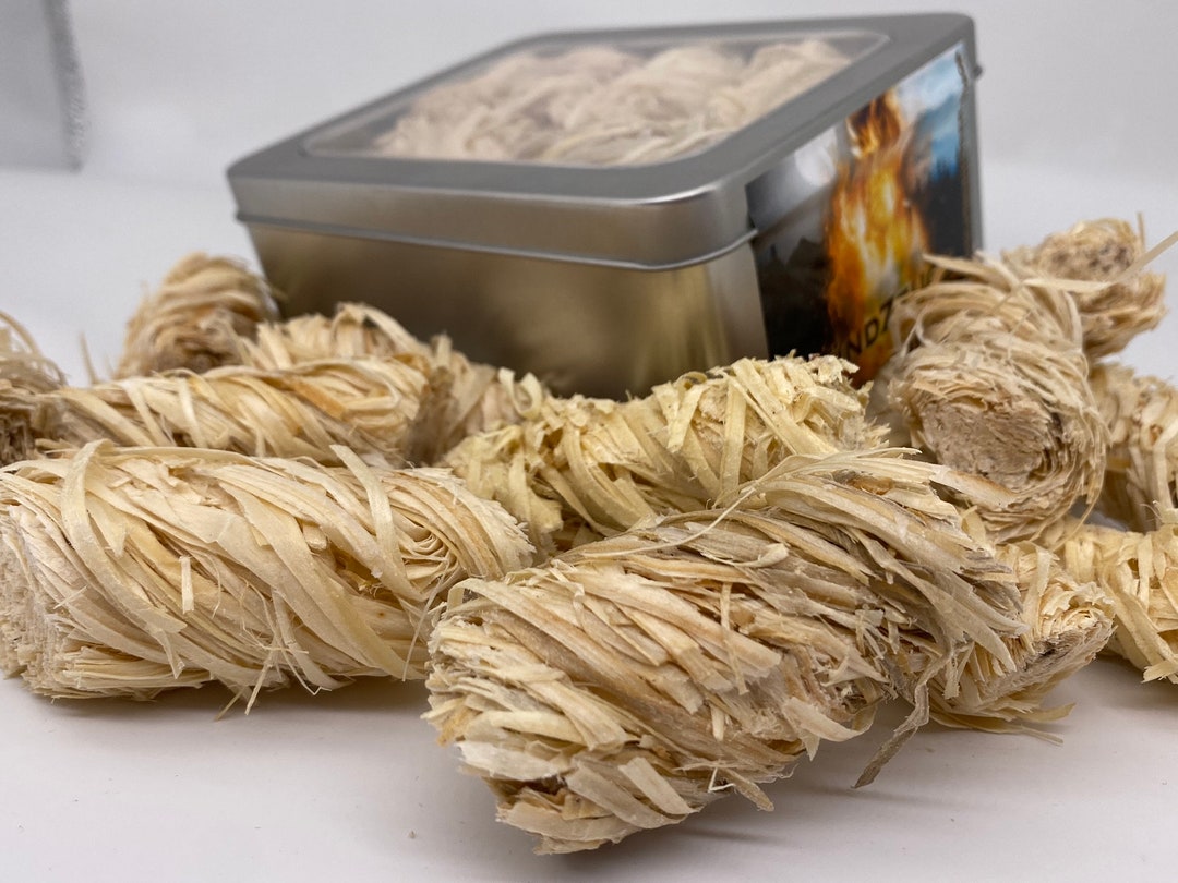 18 Hand-wound Grill and Oven Lighters Made of Wood Wool and Natural Wax ...