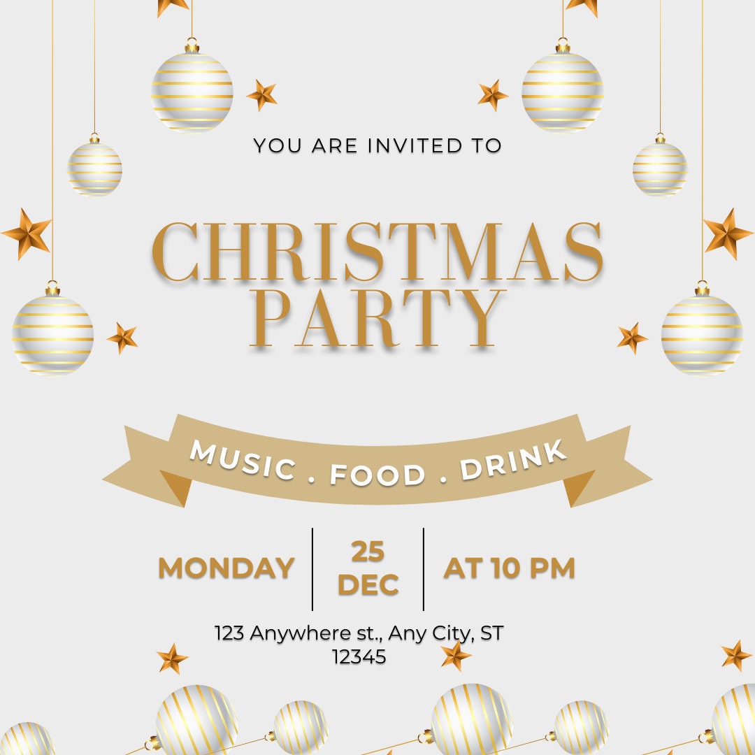 Christmas Party Invitation, Christmas Party Invite, Christmas Party ...