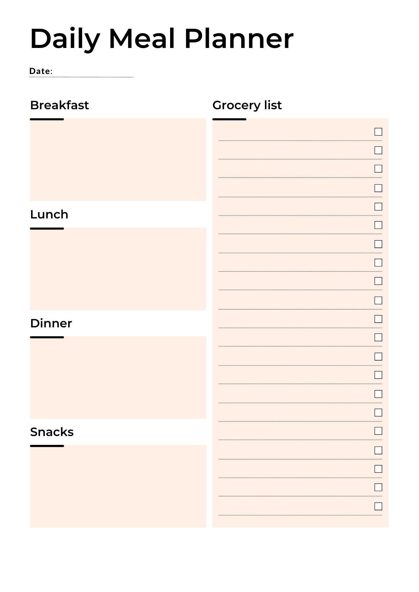 Printable Daily, Weekly Meal Planner , Food Diary, Meal Tracker ...