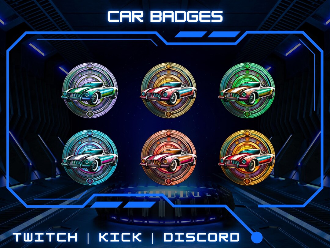 6 Sub/bit Twitch Sub Badges Car Badges Instant Download Cool Vintage ...