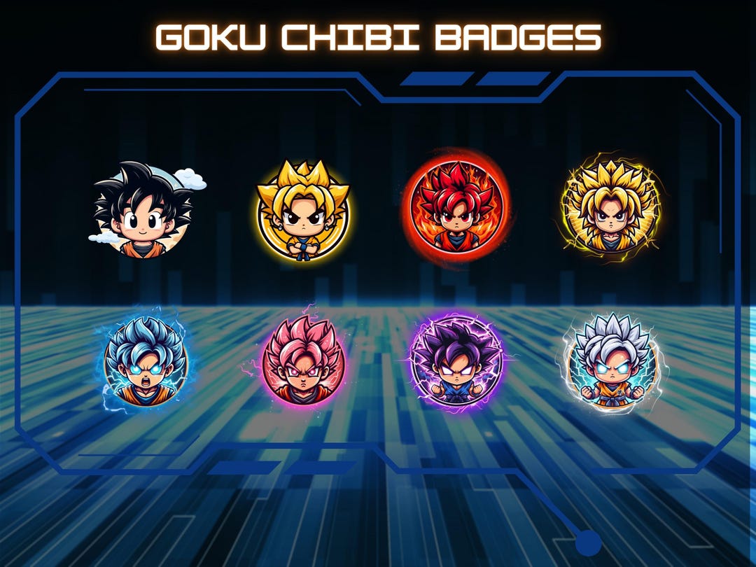 Goku Chibi Sub Badges: Anime Streamer Badges (digital Download) - Etsy