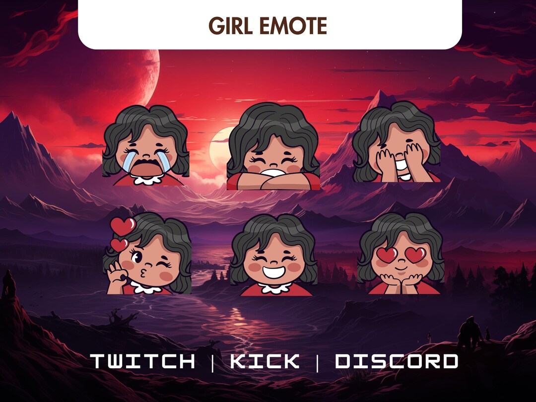 Cute Girl Emotes Bundle | Twitch & Discord Emotes | Cute Lady Facial ...
