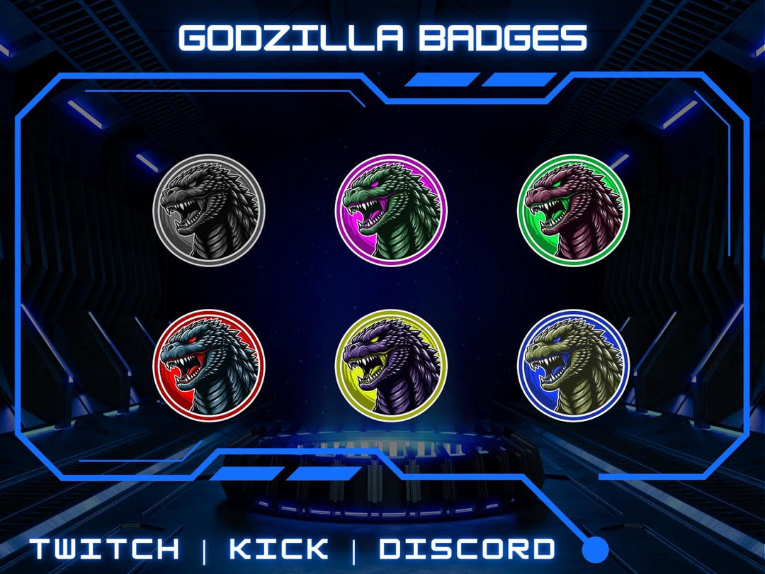 Godzilla Sub Badges for Twitch, Youtube, Discord (digital Download) - Etsy