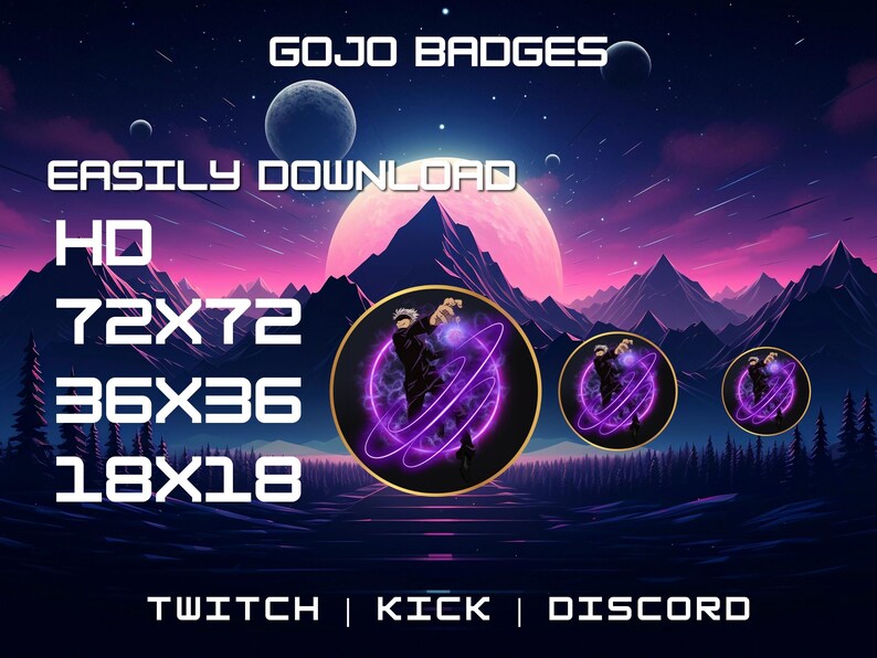 Anime Character Twitch Sub Badges: Gojo Badges (digital Download) - Etsy