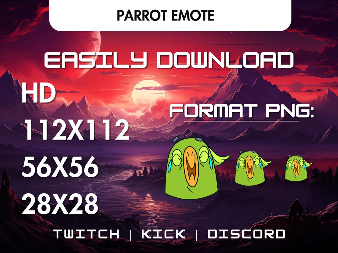 6 Parrot Emotes - Cute Static Emotes for Twitch, Youtube, Discord ...